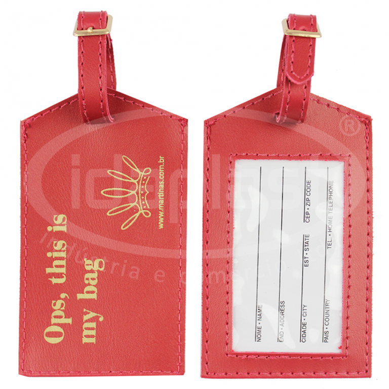 Tag de mala personalizada em couro - Idaplast